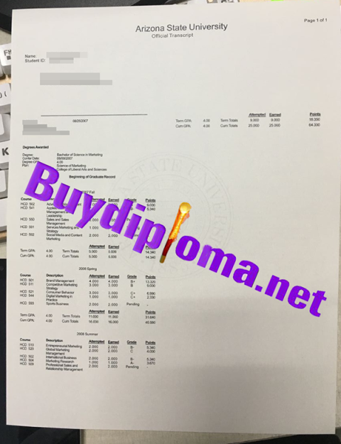 Who Needs to Buy Fake Arizona State University Transcript? | Fake College Diploma, Fake Degree ...