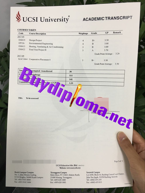 Whose Fake Ucsi University Transcript Is The Best Quality? | Fake ...