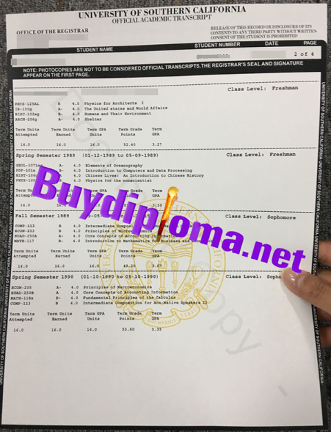 How Can I Shoppoing Fake University Of Southern California Transcript ...