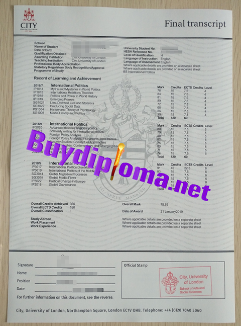 Why Do Fake City University of London Transcript So Popular? | Fake ...