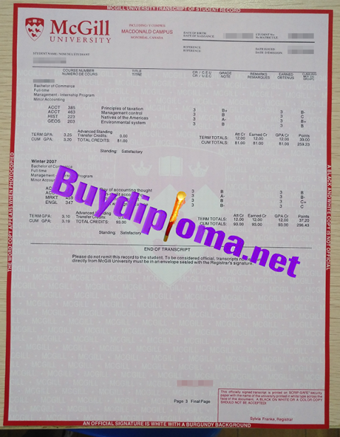 Where Can I Buy Fake McGill University Transcript Certificate? | Fake College Diploma, Fake ...