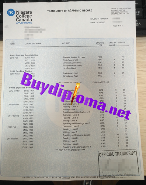 Who Needs to Buy Fake Niagara College Transcript? | Fake College ...