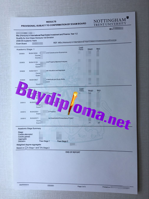 Where Can I Buy Fake The Nottingham Trent University Transcript ...