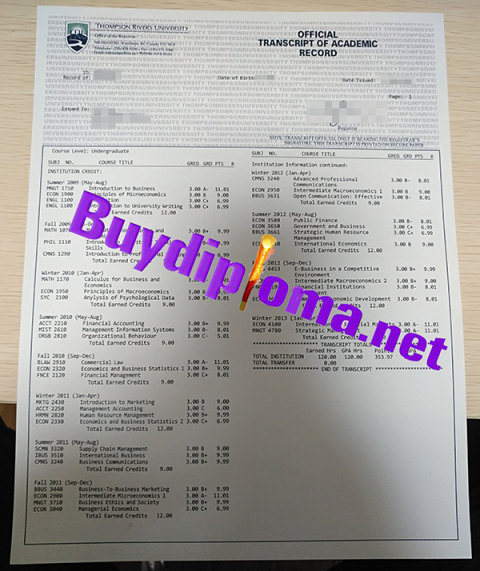 Whose Fake Thompson Rivers University Transcript Is The Best Quality ...