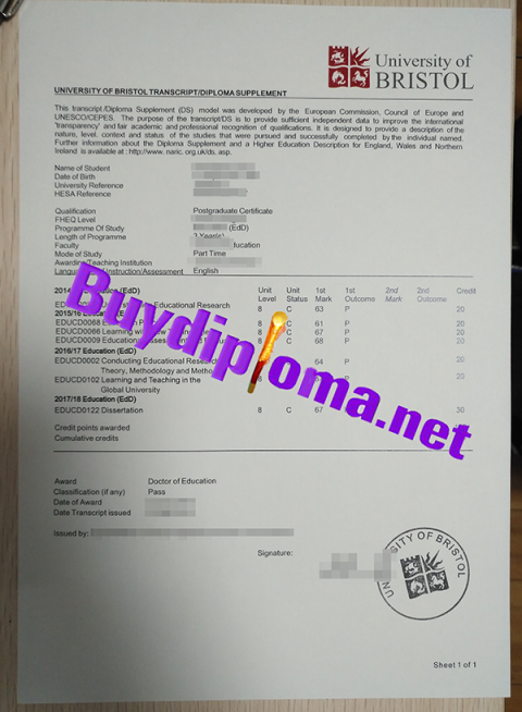 Why Do Fake University of Bristol Transcript So Popular? | Fake College ...