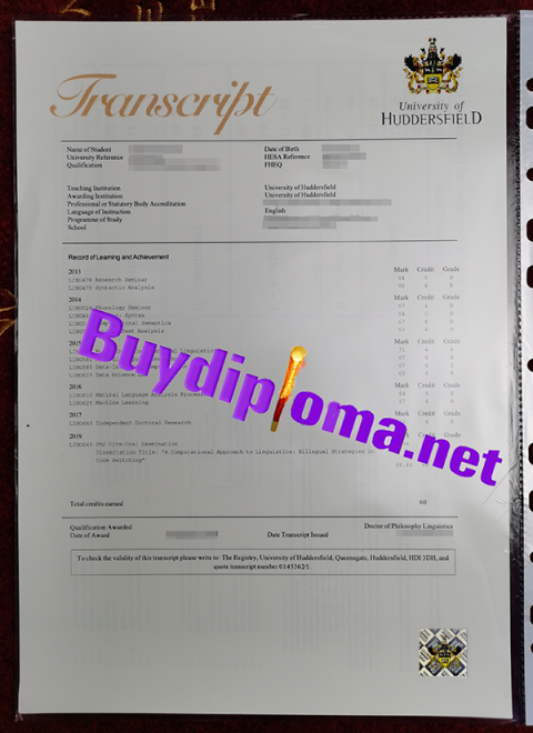 How Much Does A Fake University of Huddersfield Transcript Cost? | Fake ...