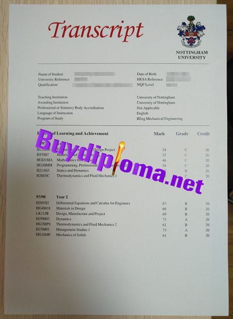 How to Buy Fake University of Nottingham Transcript? | Fake College ...